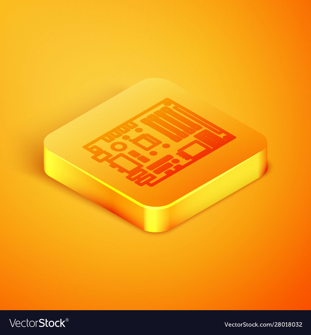 Isometric line electronic computer components Vector Image