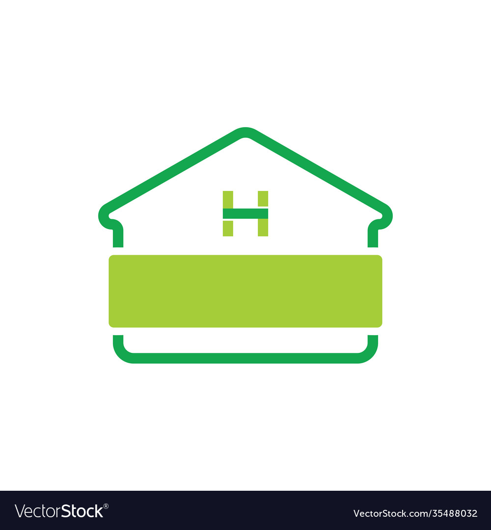Letter h home template logo text Royalty Free Vector Image