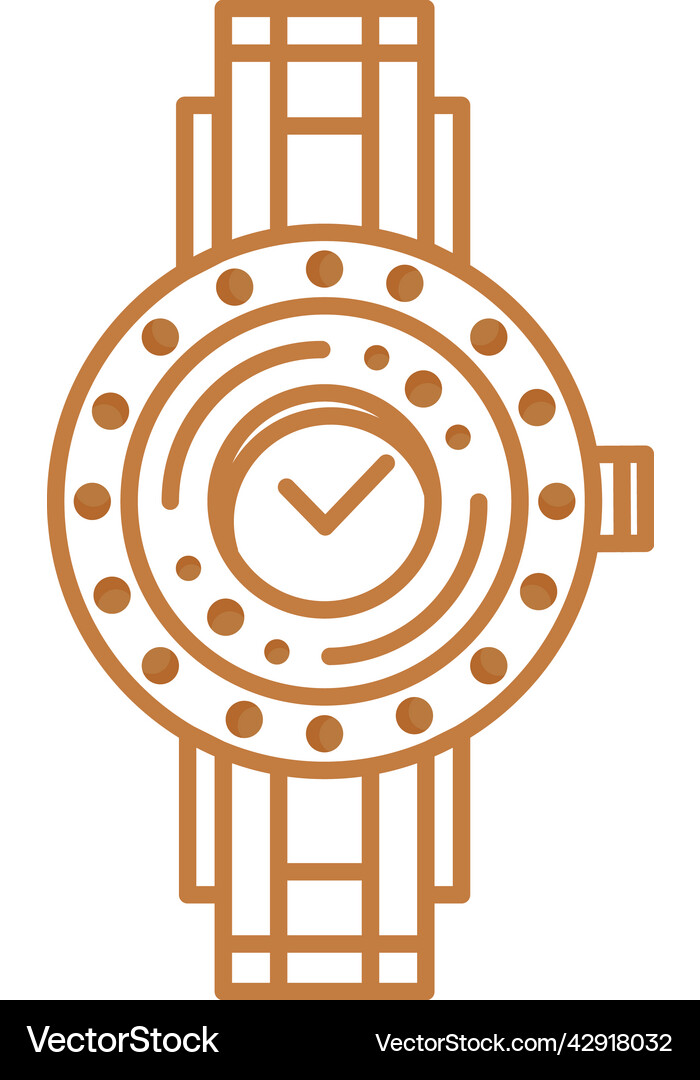 Luxury wristwatch golden Royalty Free Vector Image