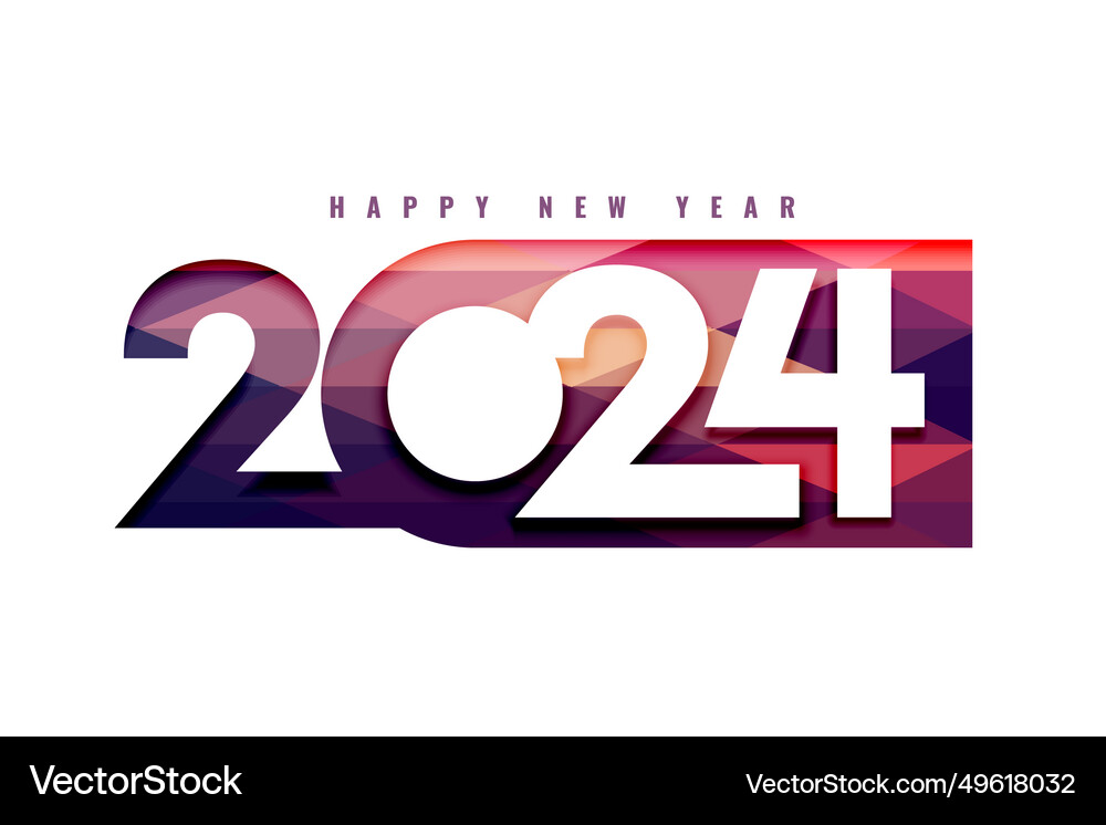 Paper cut style 2024 new year modern background Vector Image