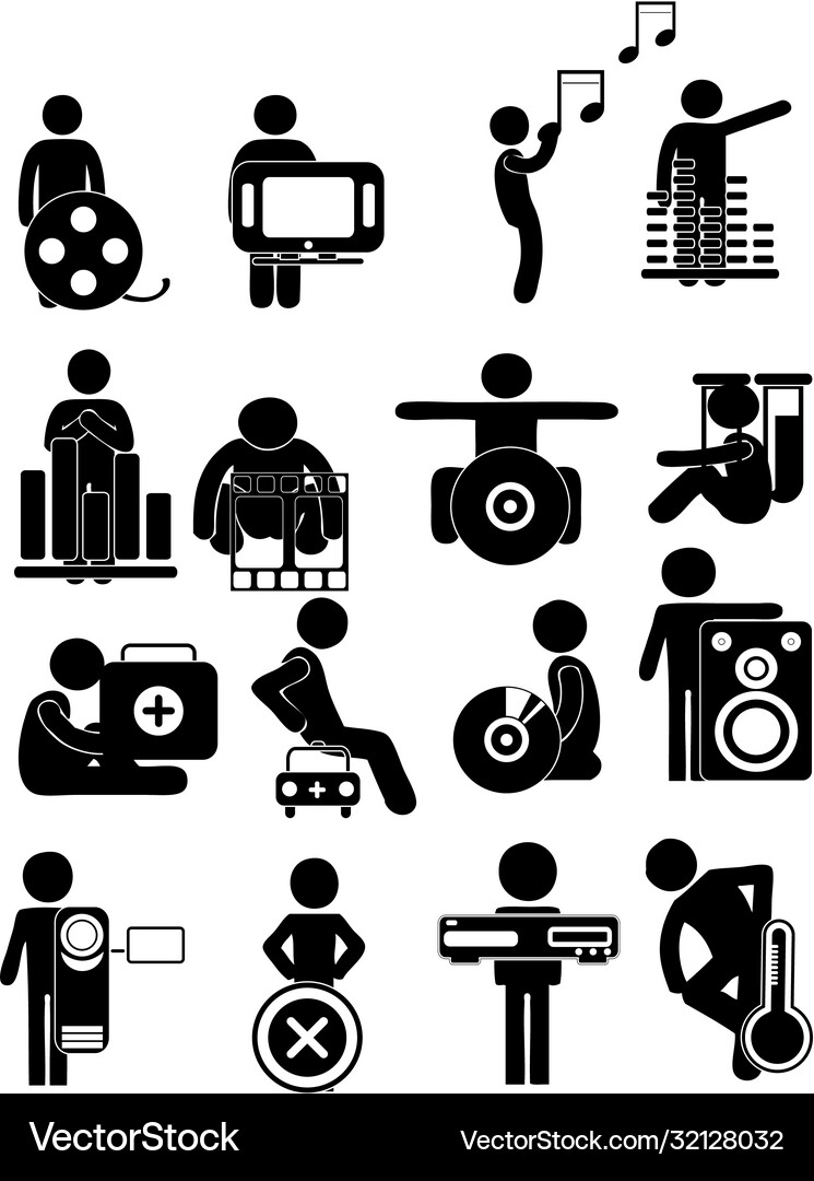 People icons for web design isolated on white Vector Image