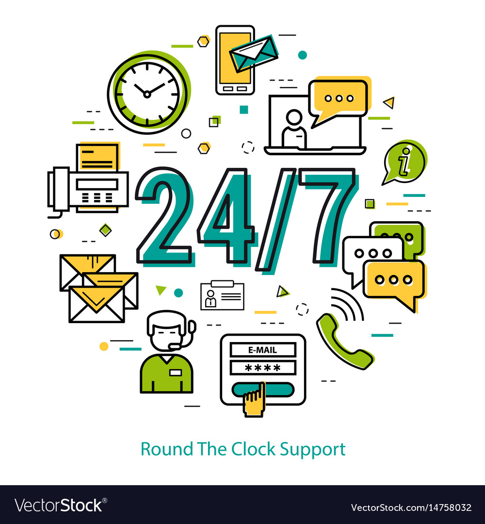 Round clock support - round concept Royalty Free Vector