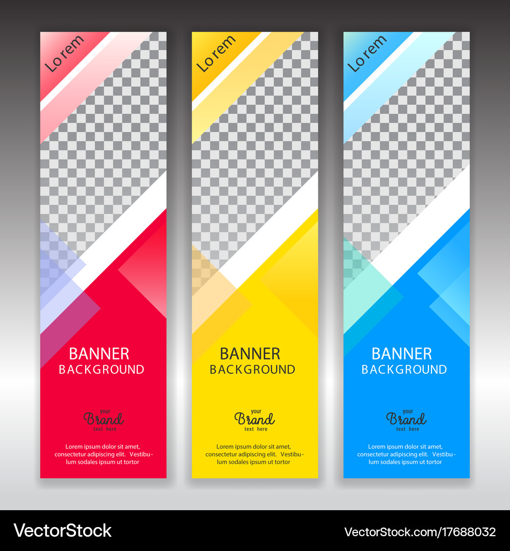 Set of vertical abstract colorful display banner Vector Image
