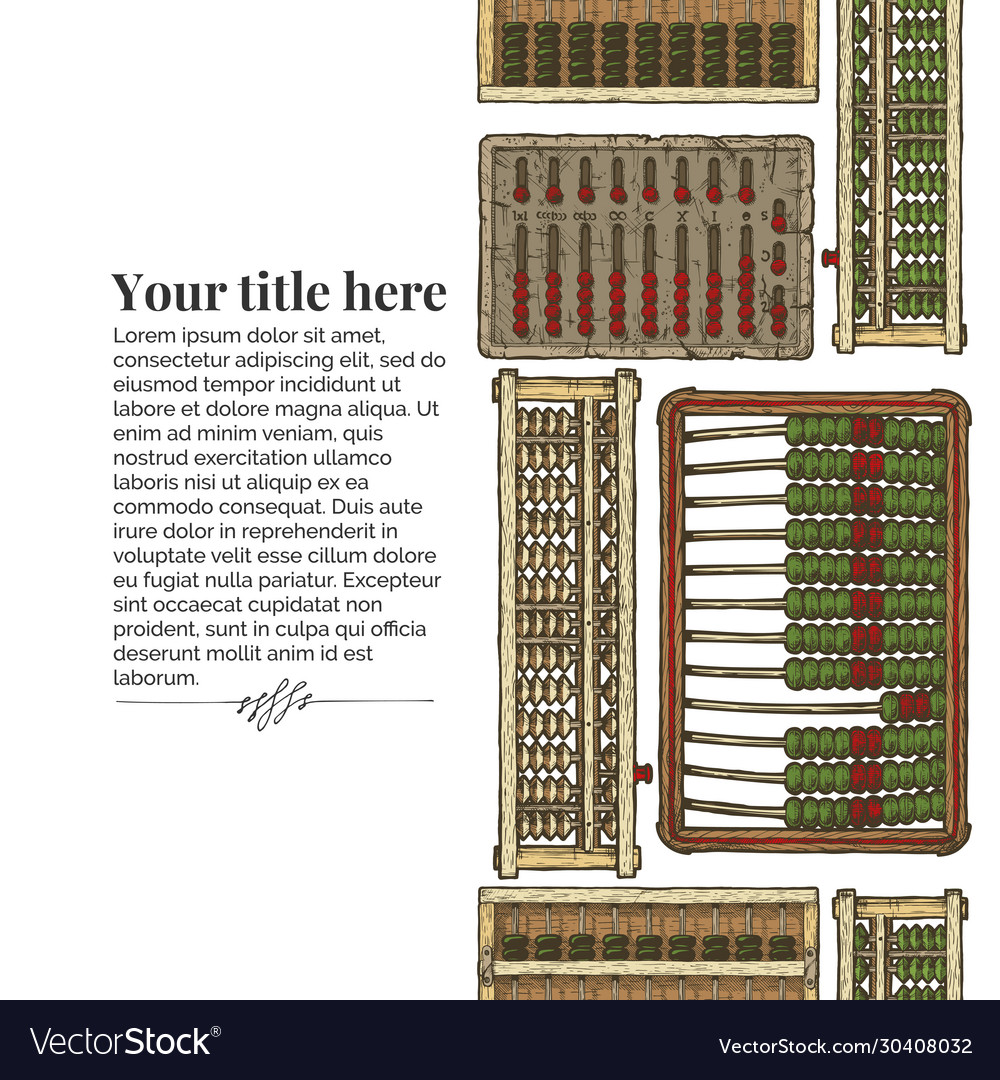 Template with different abacus Royalty Free Vector Image