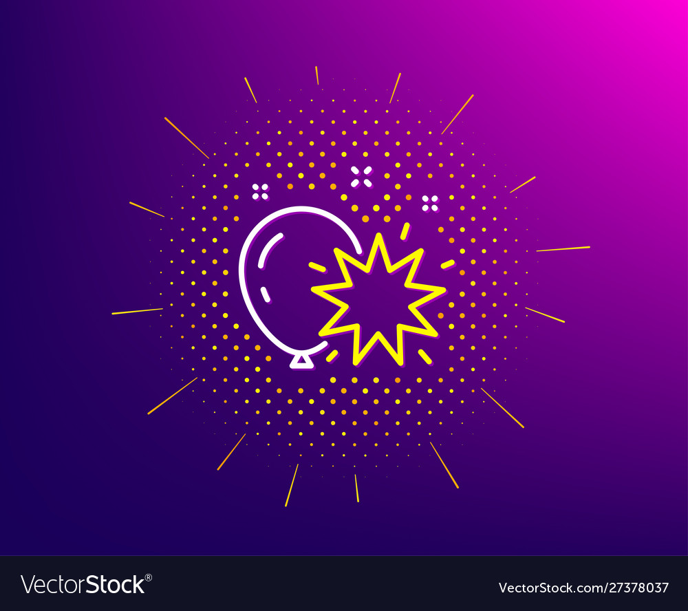 Balloon Dart Line Icon Amusement Park Sign Vector Image