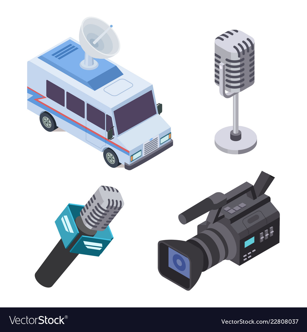 Broadcasting equipment television stream Vector Image Broadcasting equipment television stream Vector Image