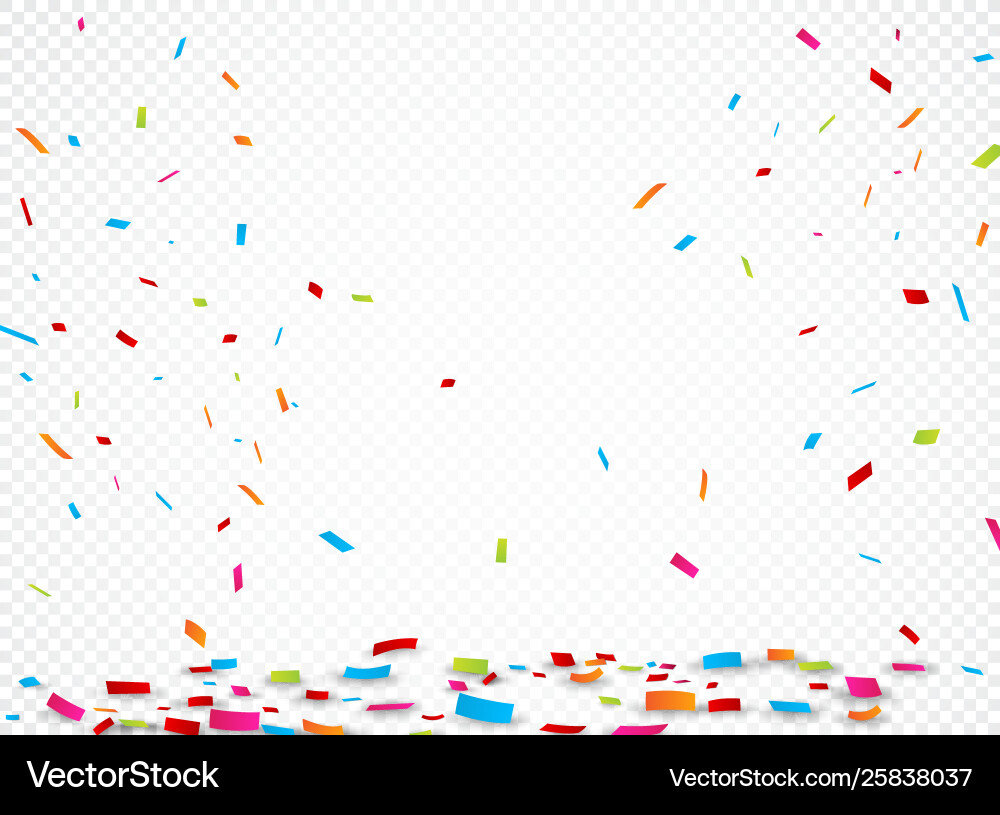 Colorful ribbon and confetti Royalty Free Vector Image