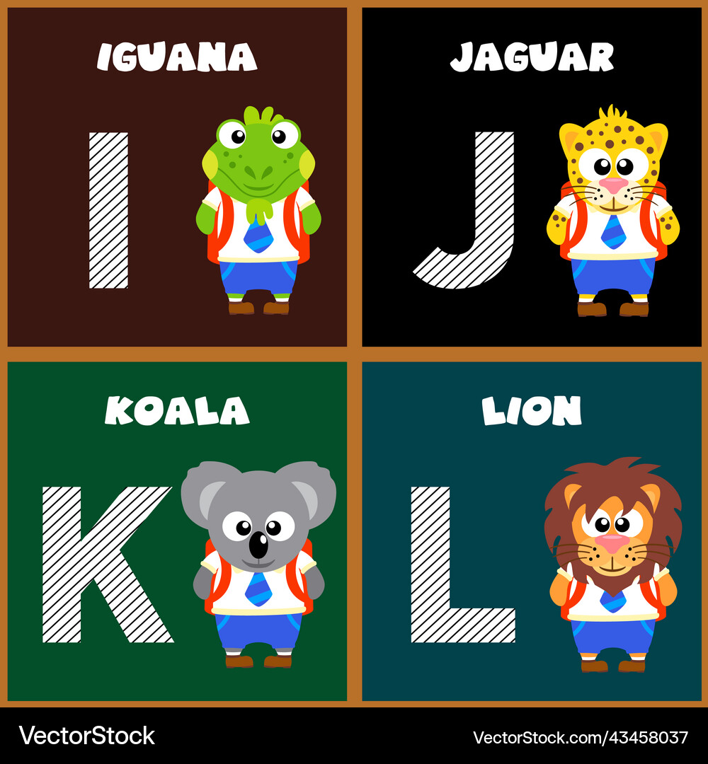 English alphabet letter ijkl Royalty Free Vector Image