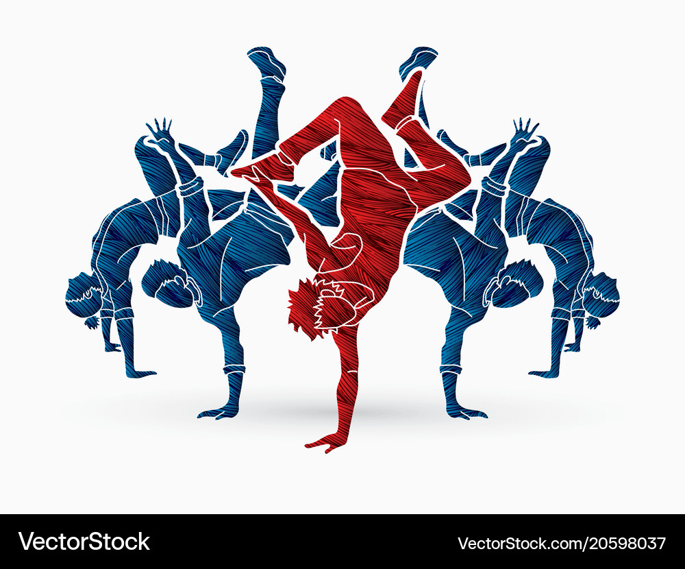 Group of people dancing dancer dance together Vector Image