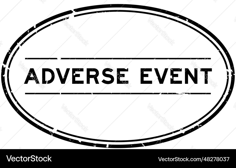 Grunge black adverse event word oval rubber stamp Vector Image