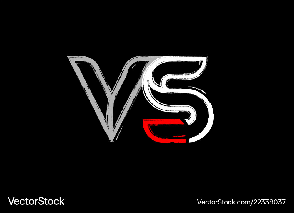Grunge white red black alphabet letter vs v s Vector Image