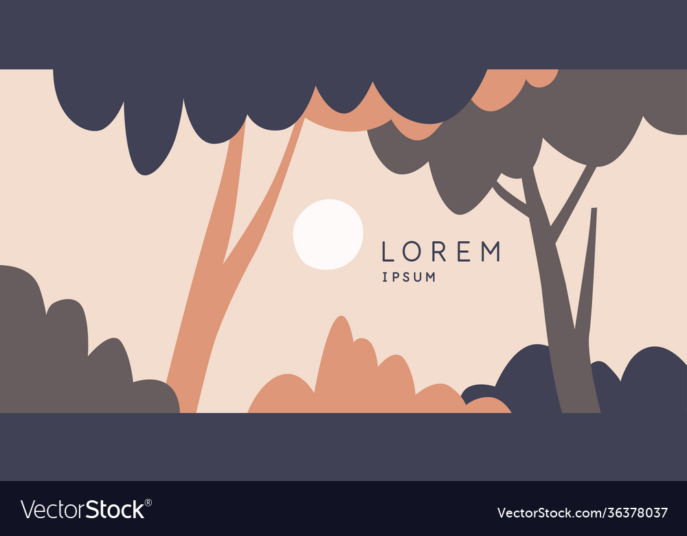 Landscape with a tree in a flat modern style a Vector Image