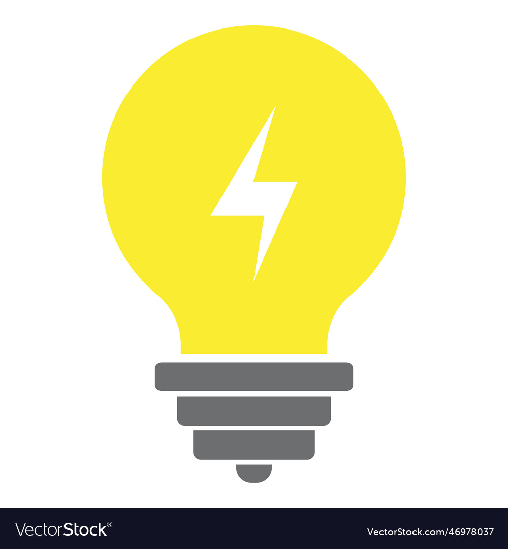 Lightbulb lamp icon design clipart template Vector Image