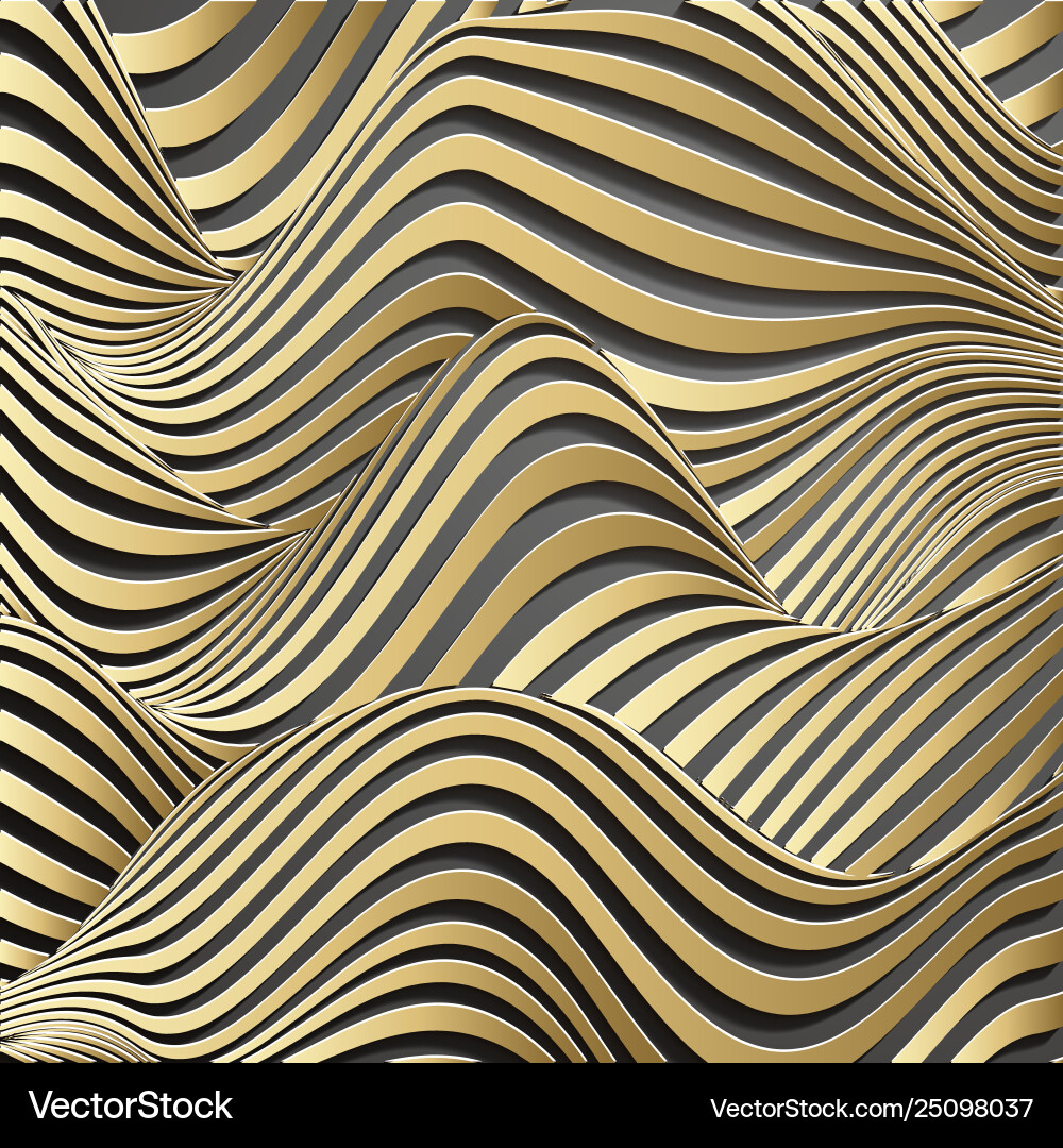 Luxury gold background wavy landscape Royalty Free Vector