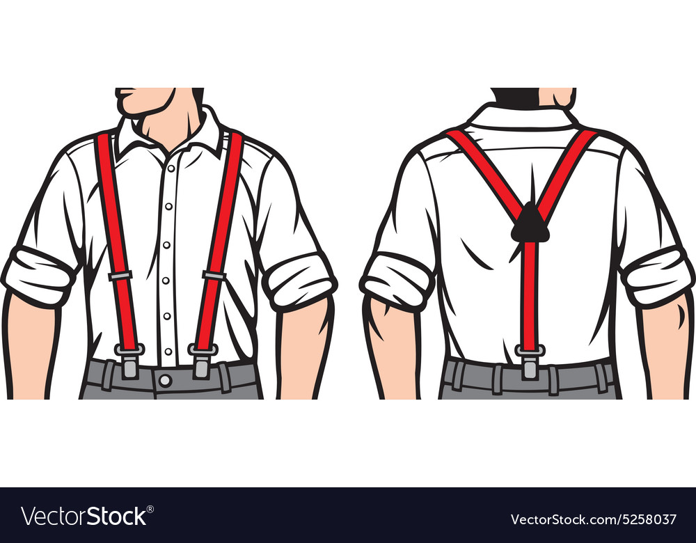 Man with suspenders Royalty Free Vector Image - VectorStock