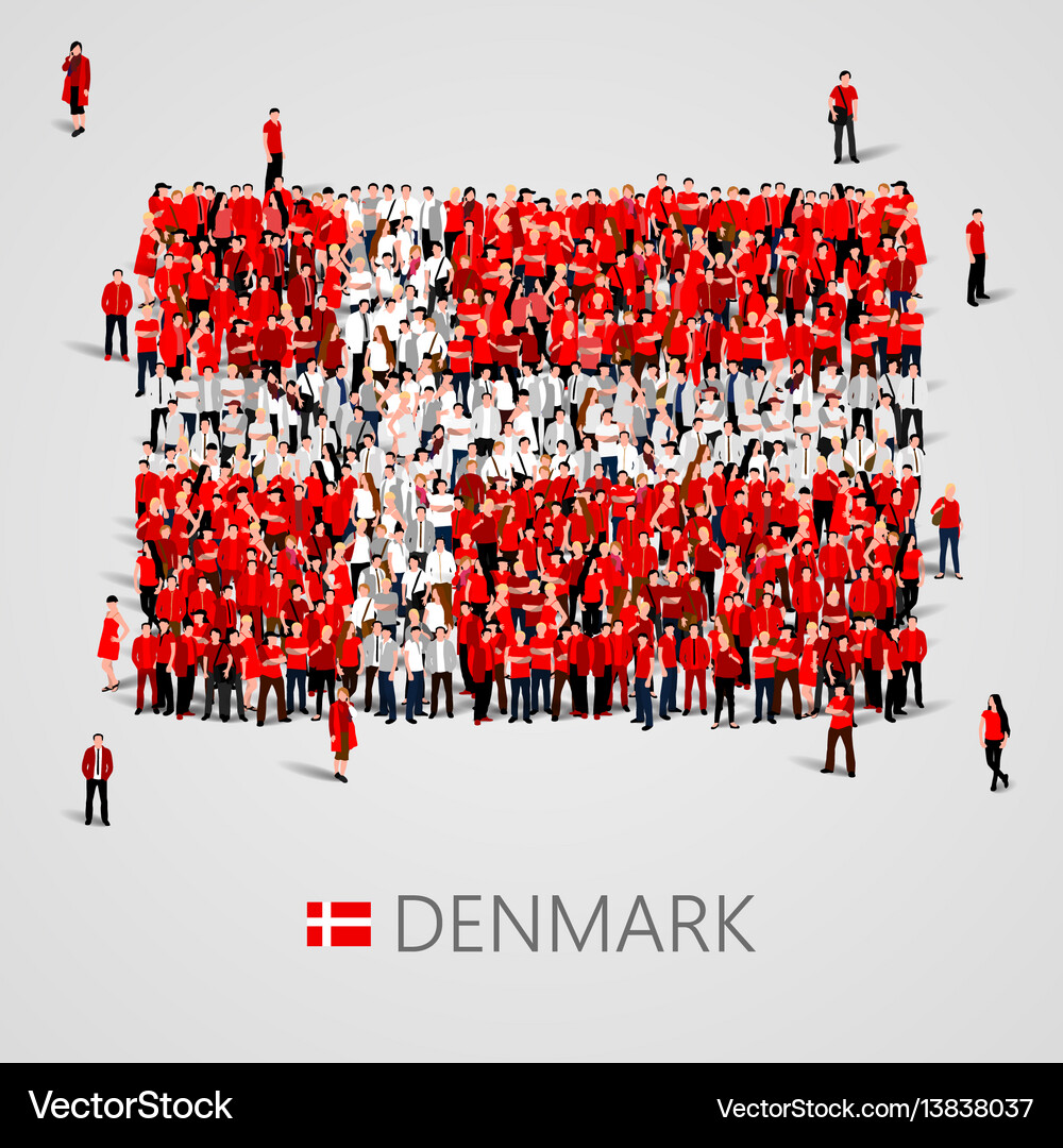 People Forming Denmark Flag Royalty Free Vector Image