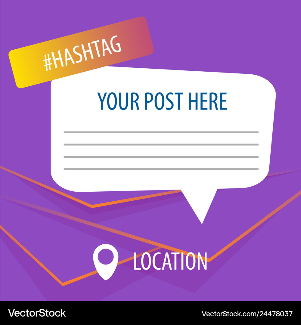 Purple post for social services banner template Vector Image