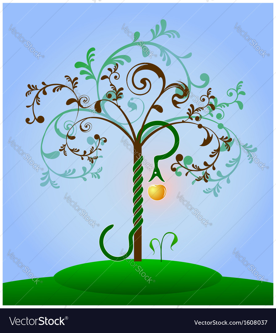 Tree knowledge colored Royalty Free Vector Image