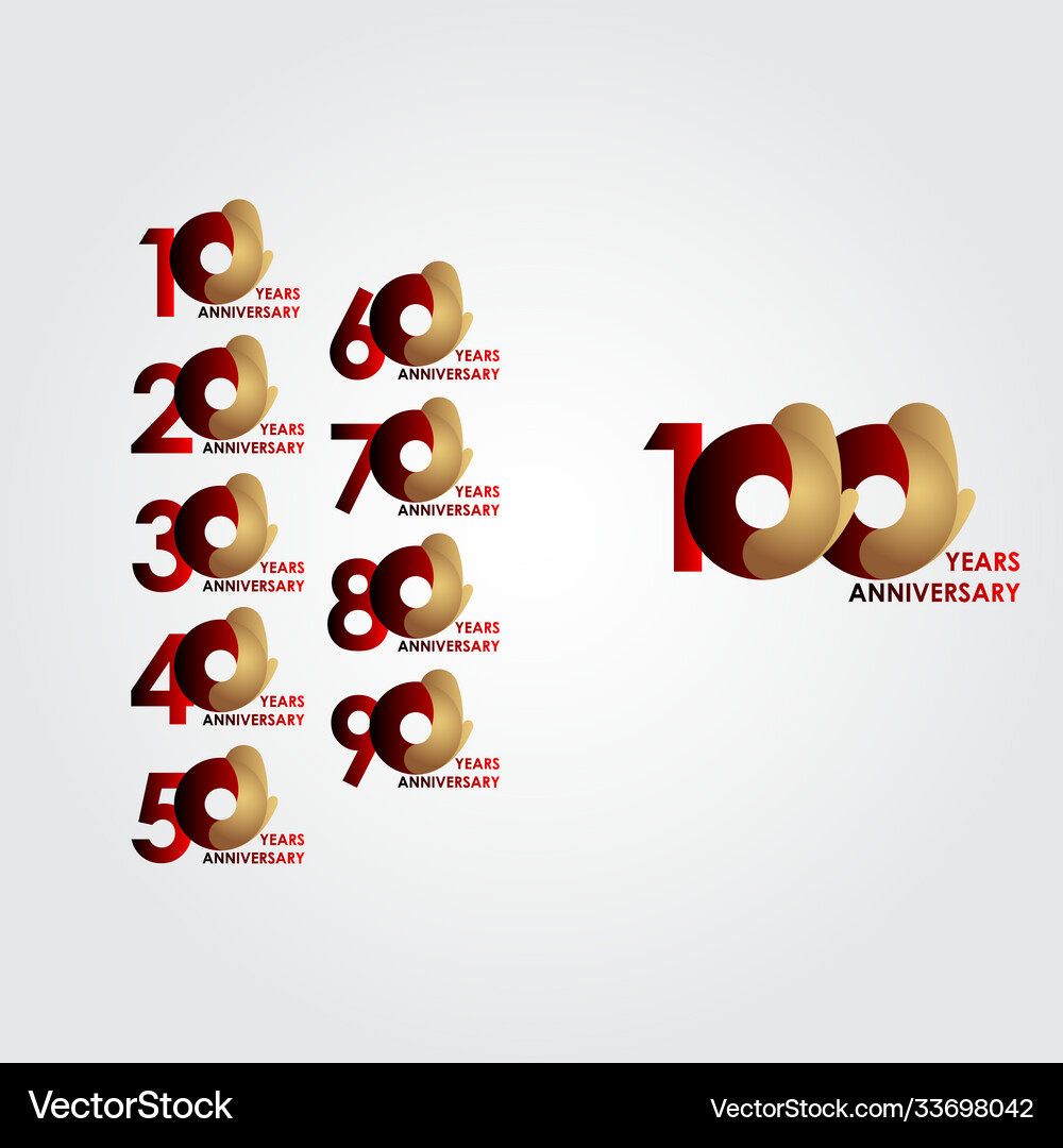 100 years anniversary celebration red gold Vector Image