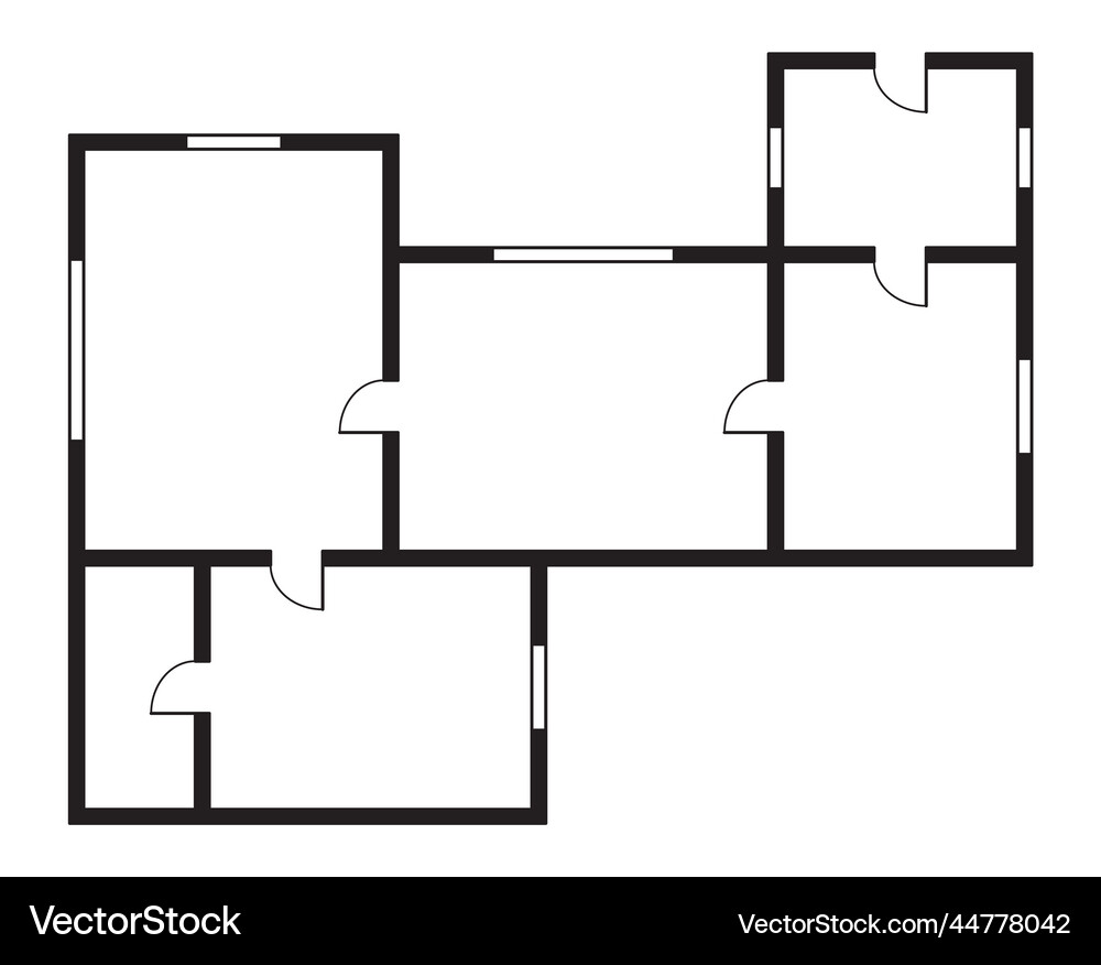 Apartment architectural plan top view of floor Vector Image