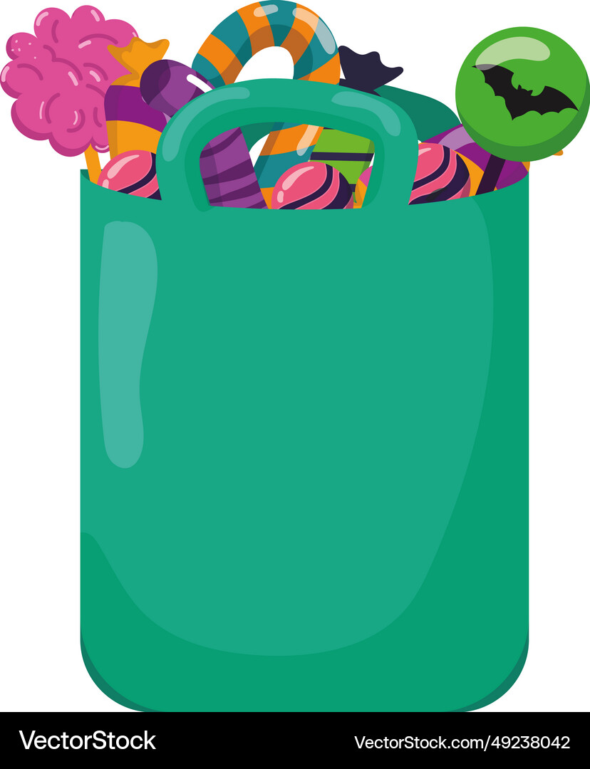 Colored halloween candies bag happy Royalty Free Vector