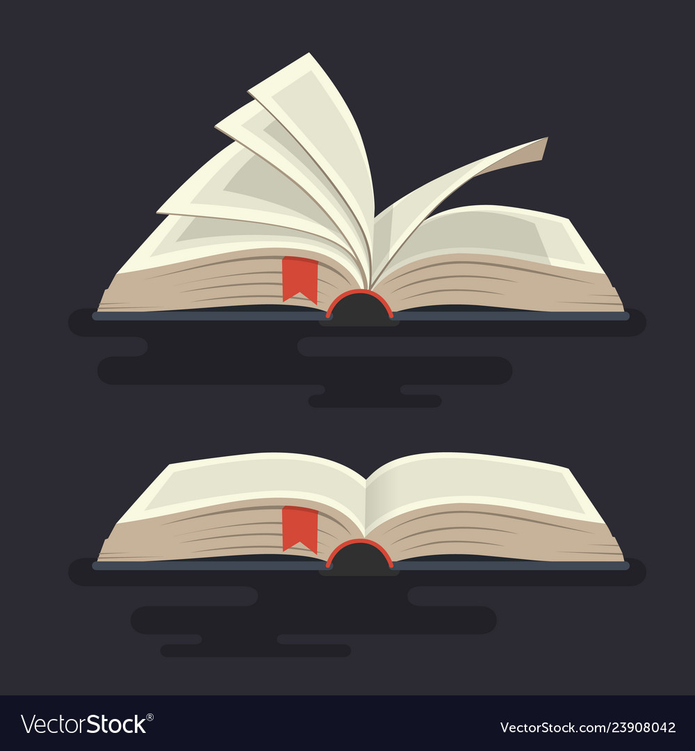 Covered opened book with pages Royalty Free Vector Image
