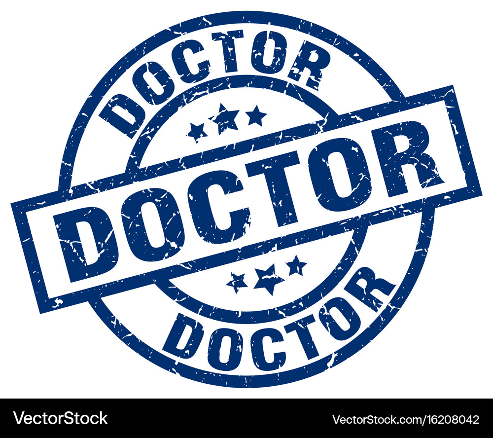 Doctor blue round grunge stamp Royalty Free Vector Image