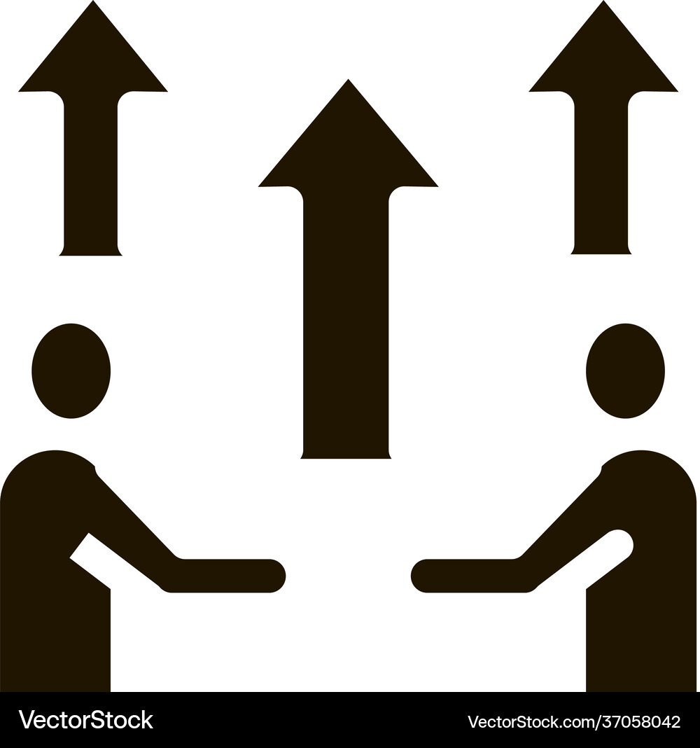 Growing up business icon glyph Royalty Free Vector Image