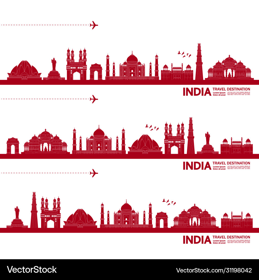 India travel destination Royalty Free Vector Image