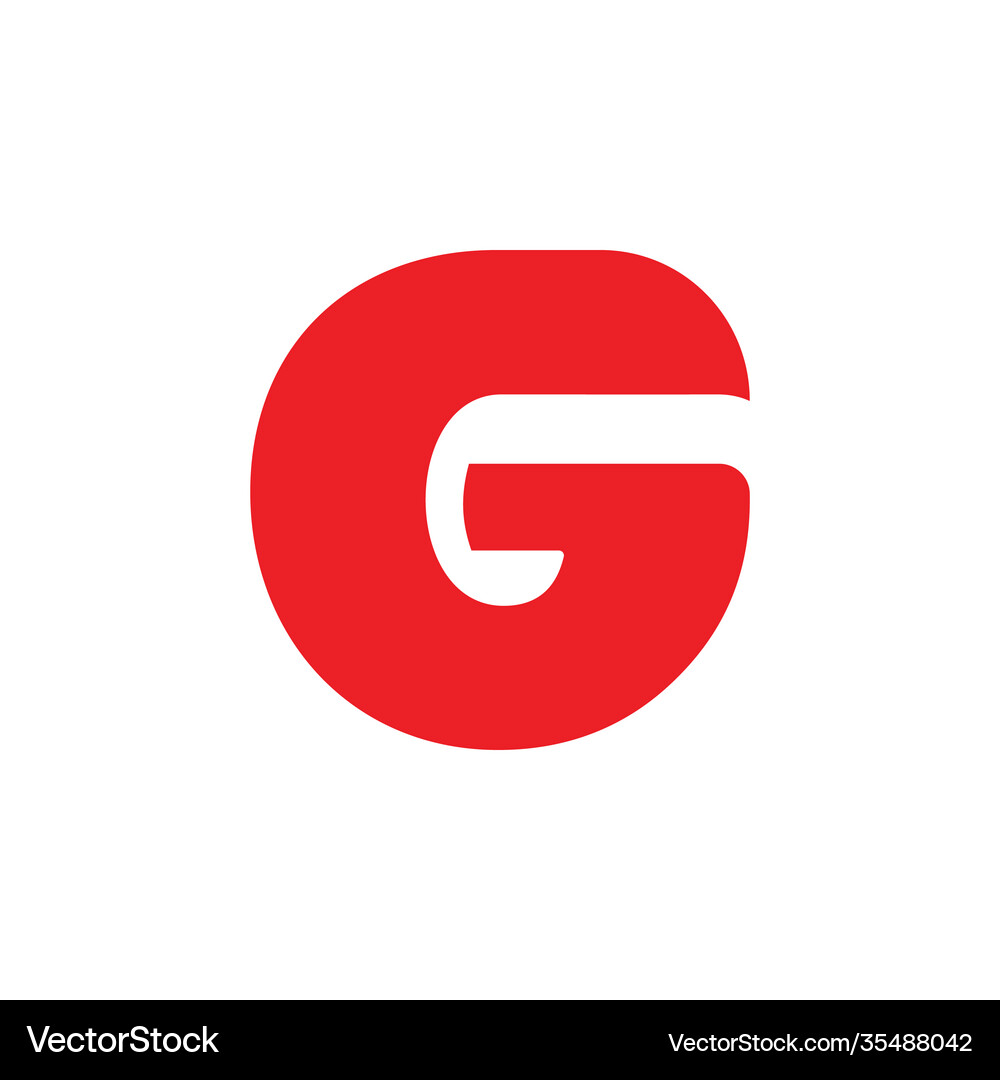 Letter g simple geometric curves logo Royalty Free Vector