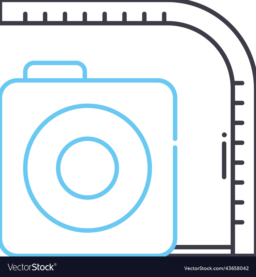 Measuring tape line icon outline symbol Royalty Free Vector