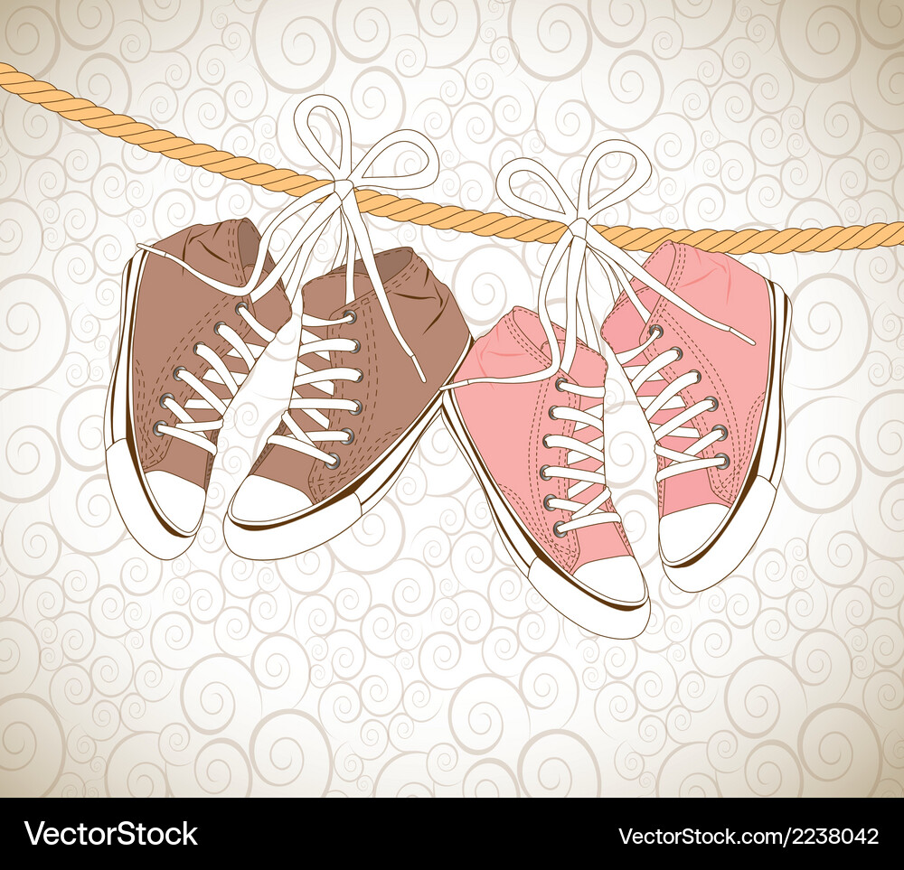 Old shoes over vintage background Royalty Free Vector Image