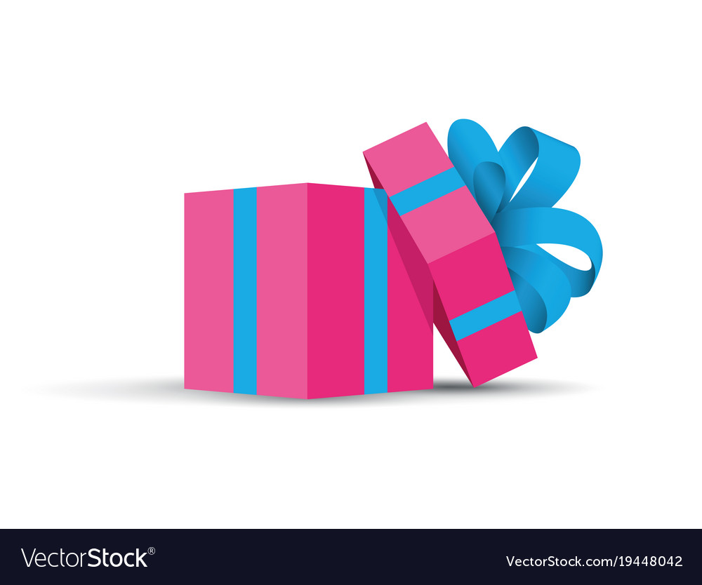 Pink opened present Royalty Free Vector Image - VectorStock