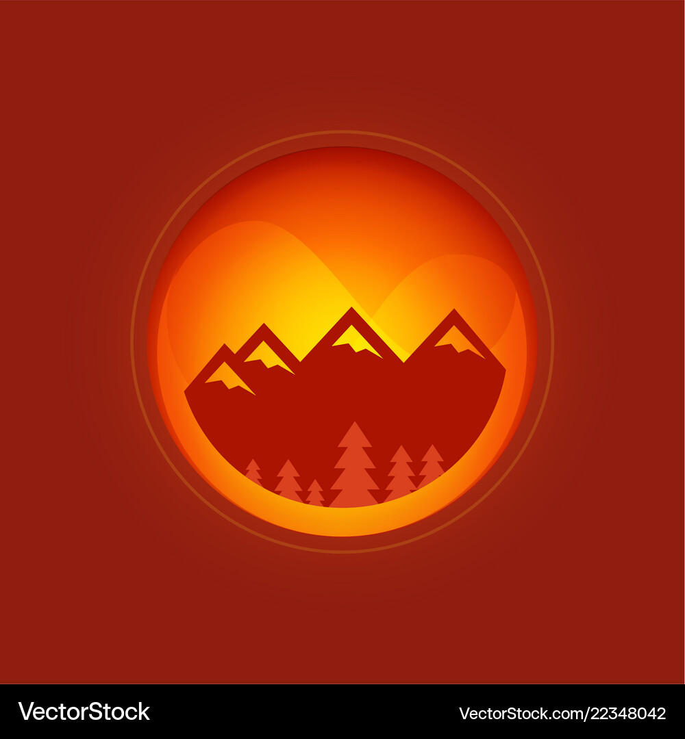 Round of mountains Royalty Free Vector Image - VectorStock