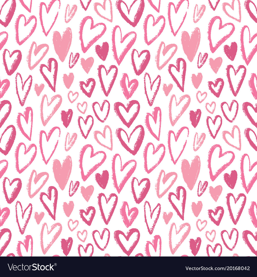 Seamless Hearts Pattern Repeating Texture Vector Image