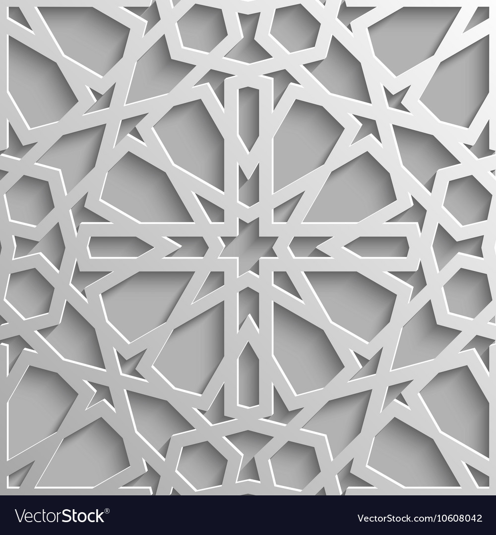 Seamless islamic pattern 3d Traditional Arabic Vector Image