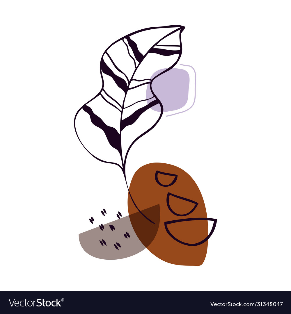 Abstract floral art leaves background hand draw Vector Image