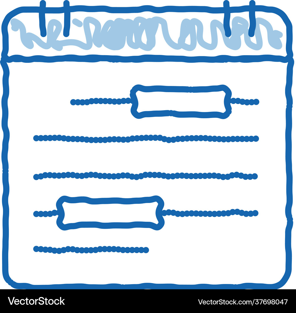 Calendar month page doodle icon hand drawn Vector Image