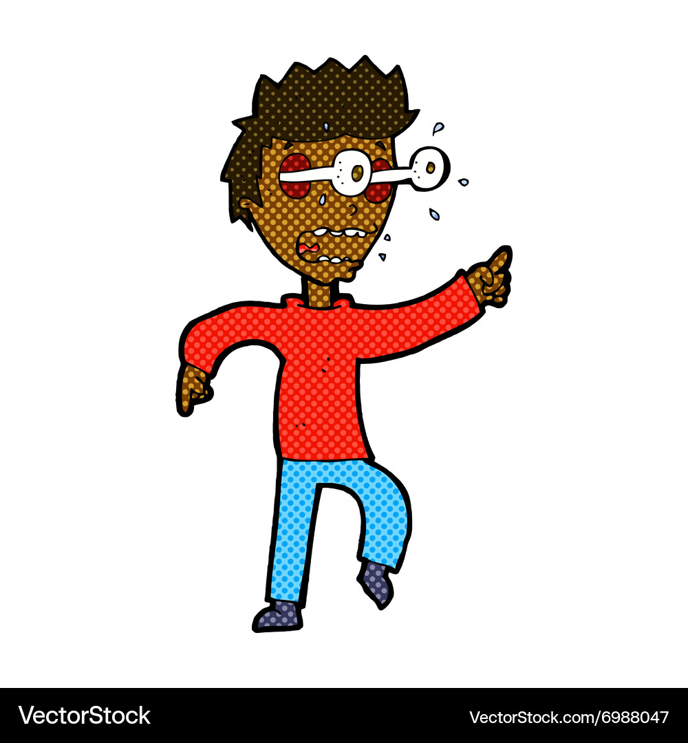 Comic cartoon man with popping out eyes Royalty Free Vector