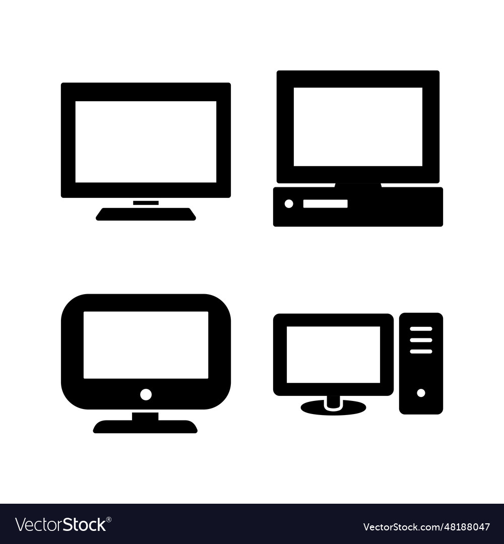 Computer icon monitor icon Royalty Free Vector Image