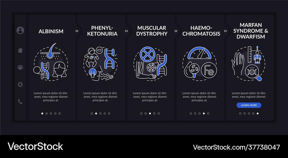 Different genetic disorders onboarding template Vector Image