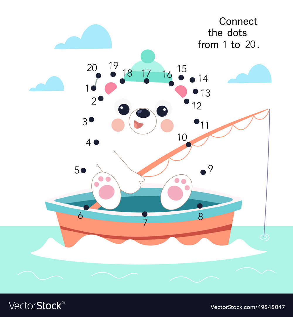 Dot to connect the dots from 1 20 puzzle Vector Image