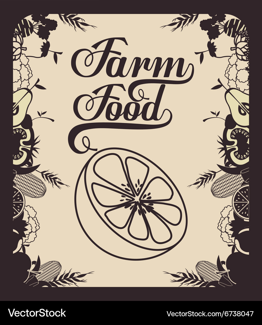 Farm fresh food design Royalty Free Vector Image