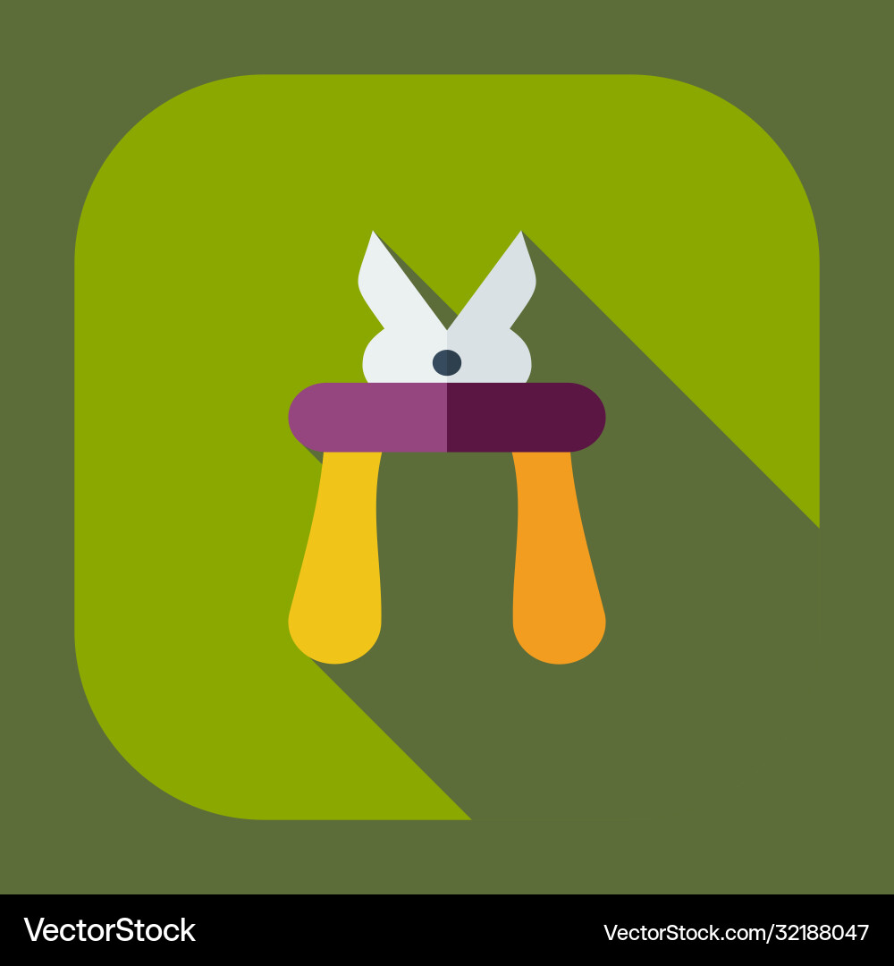 Flat modern design with shadow icons metal shears Vector Image