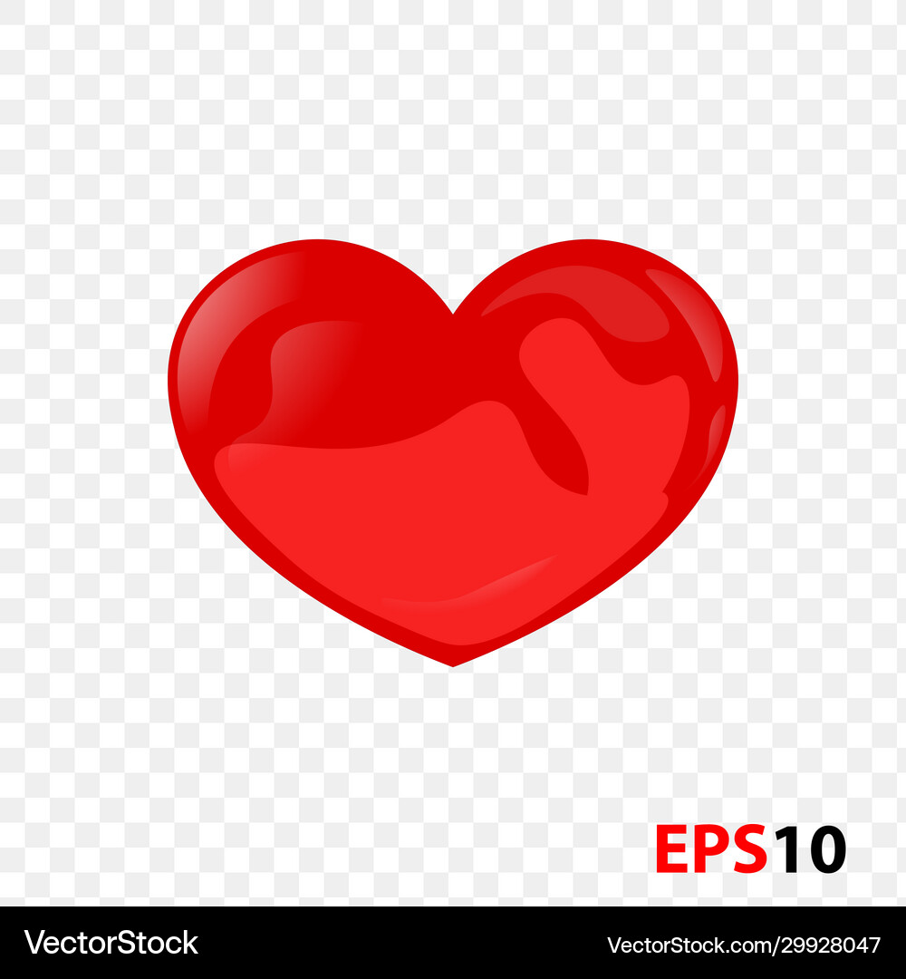 Heart icon realistic isolated on a transparent Vector Image