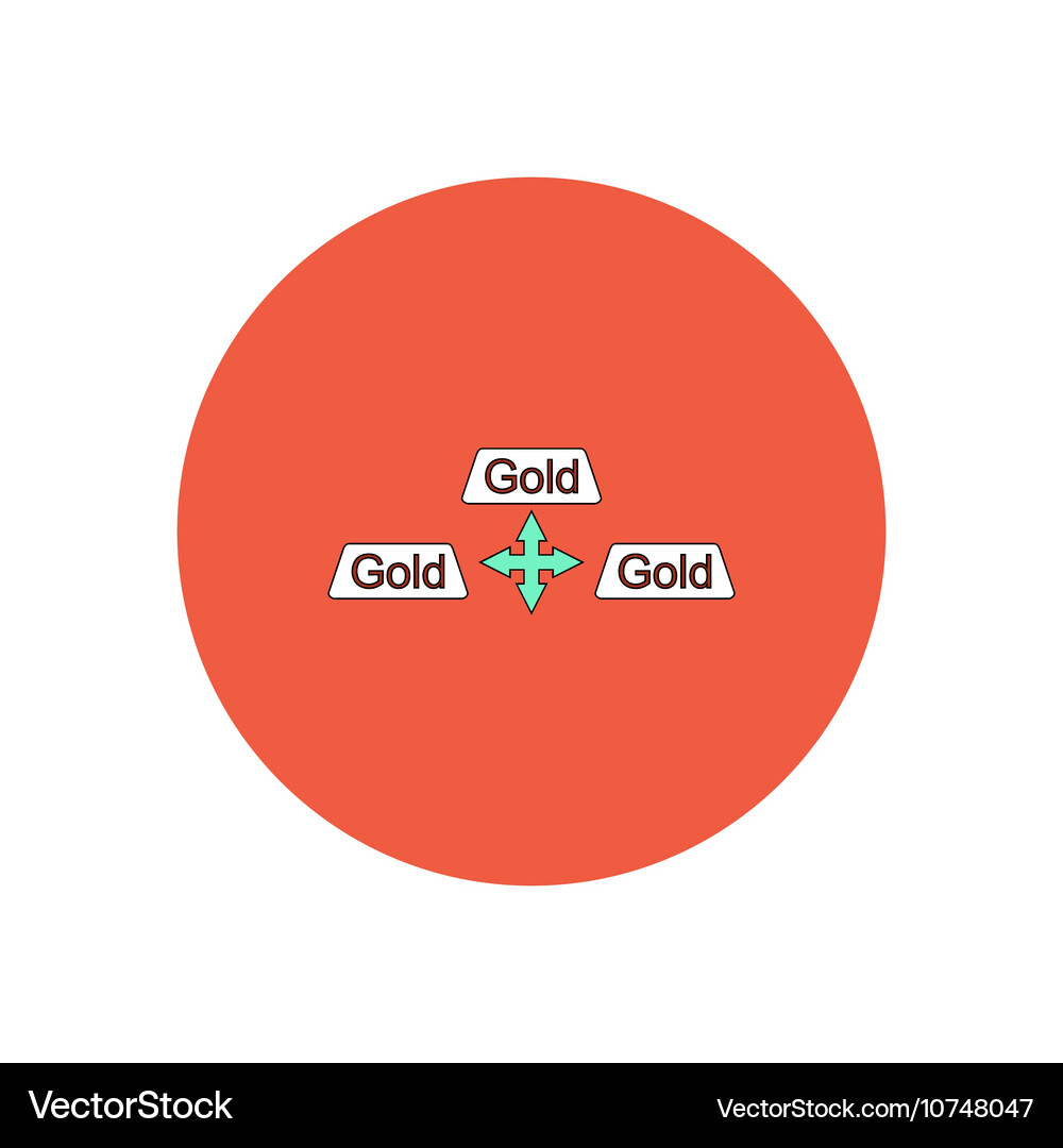 In flat design of gold blocks Royalty Free Vector Image