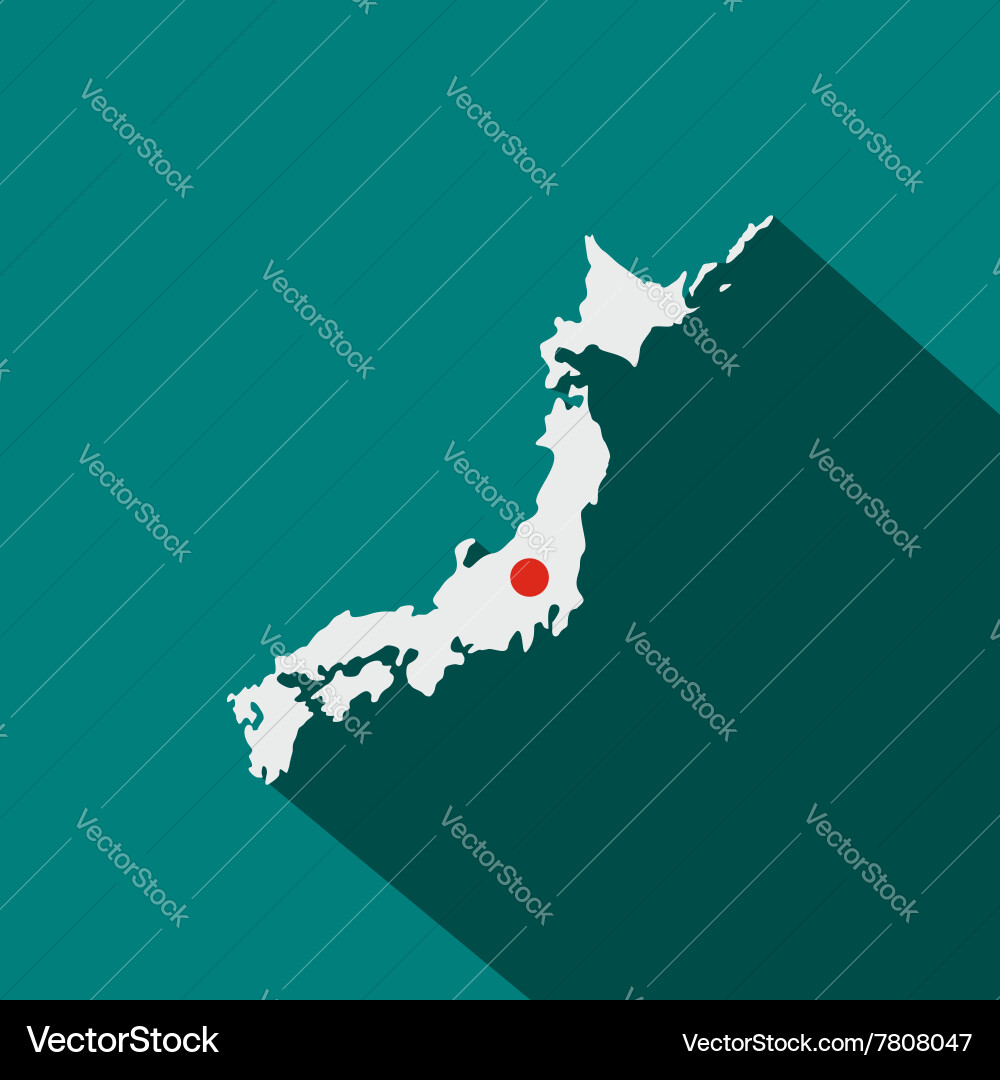 Map of japan icon flat style Royalty Free Vector Image