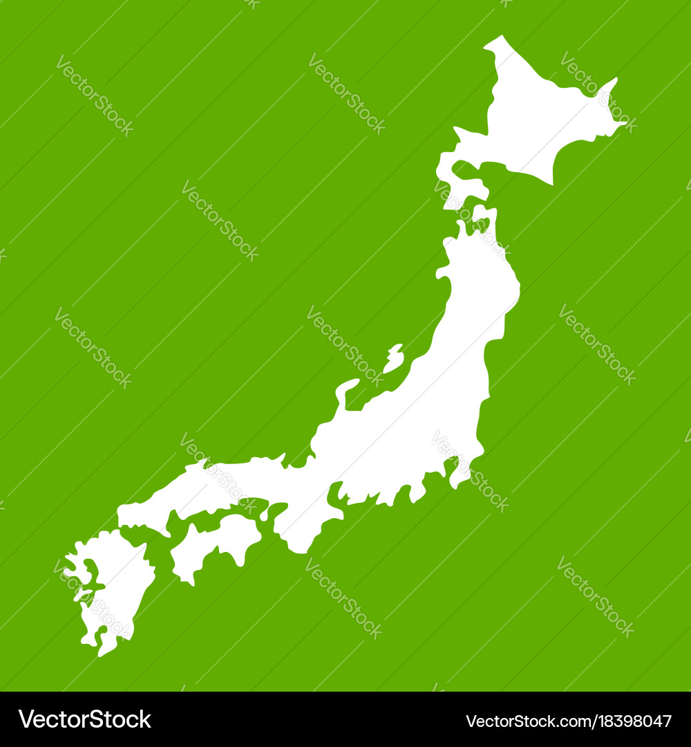 Map of japan icon green Royalty Free Vector Image