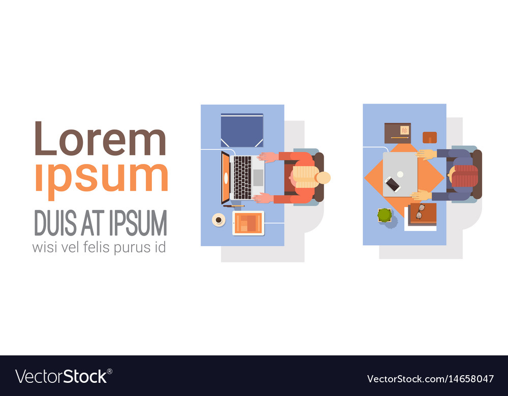 People using computers businesspeople workplace Vector Image