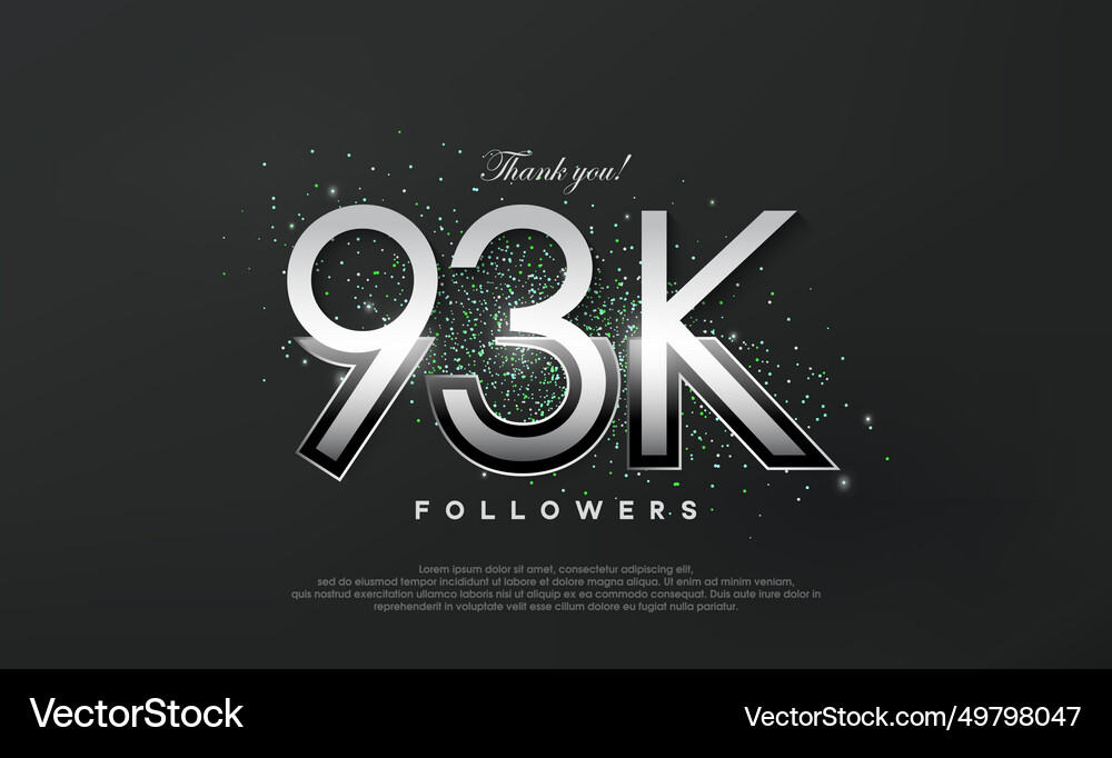 Silver metallic thank you so much for 93k Vector Image
